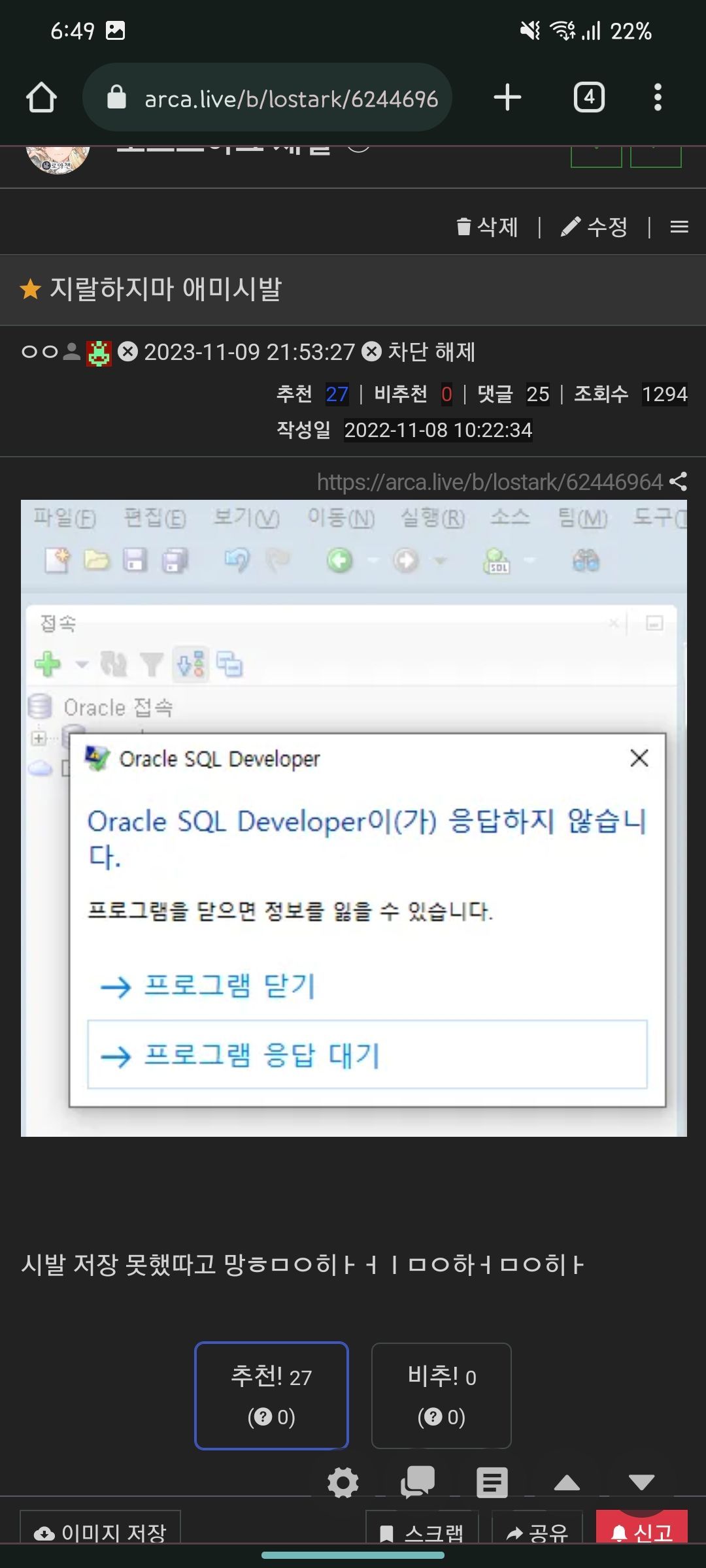 내가 니 못알볼줄 알았냐 병신아 ㅋㅋㅋㅋㅋㅋㅋㅋㅋㅋ - 로스트아크 채널