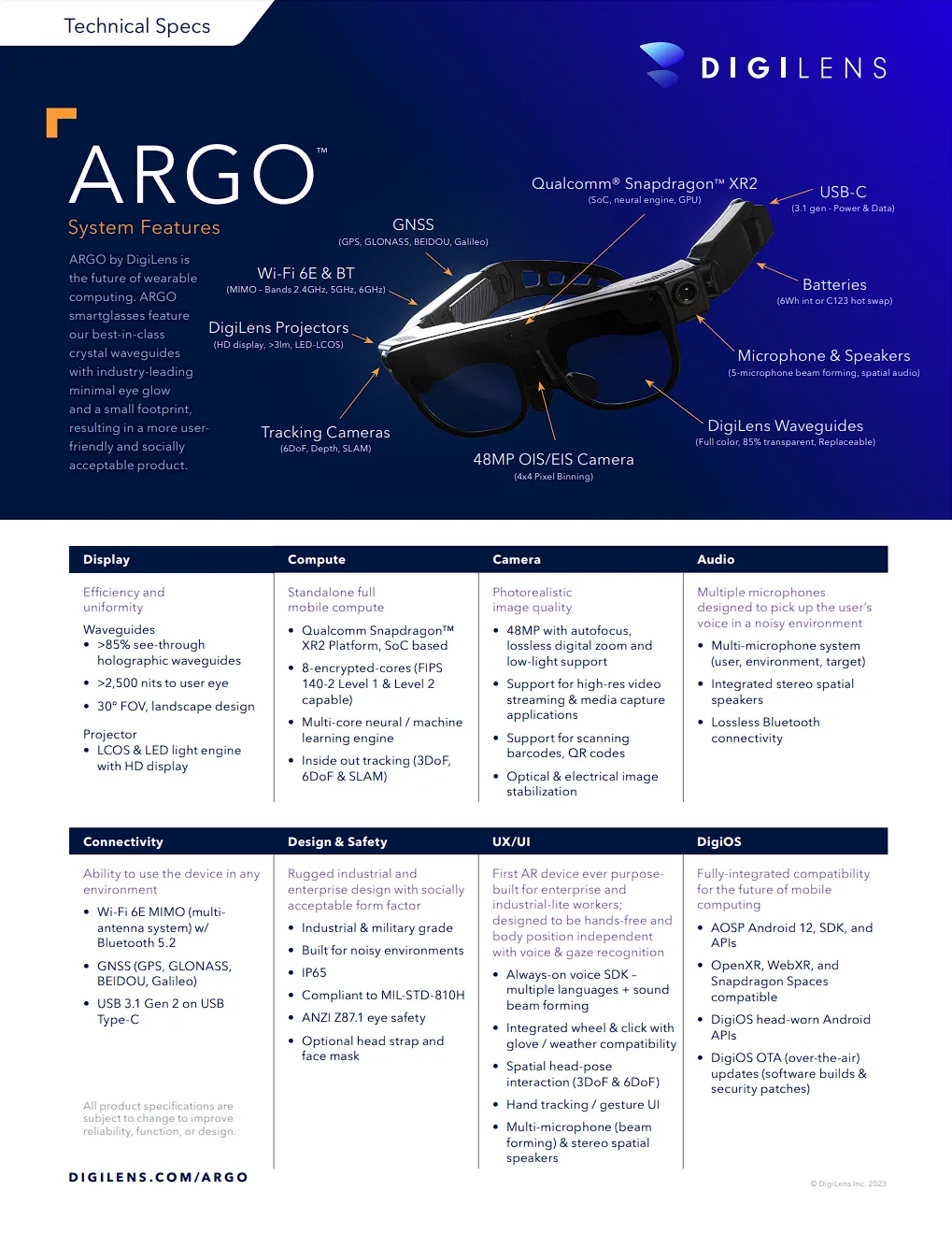 DigiLens, ARGO 스마트 글래스 출시 발표 - 가상현실 채널